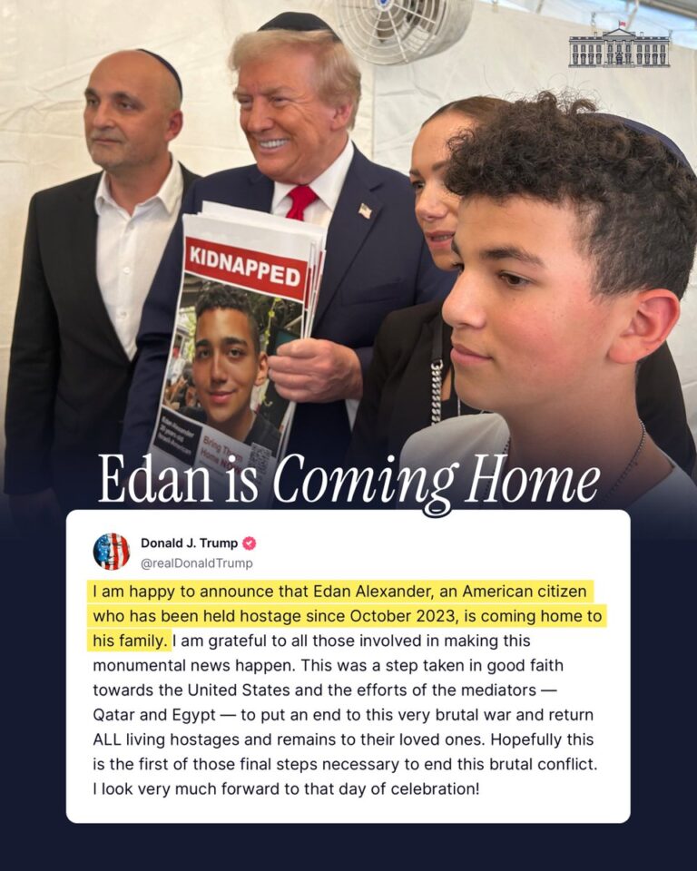 Trump Edan Alexander – Israël 24/7